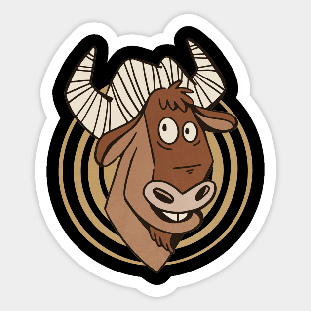 Gnu animal cartoon - Gnu - Sticker | TeePublic Gnu animal cartoon - Gnu - Sticker | TeePublic